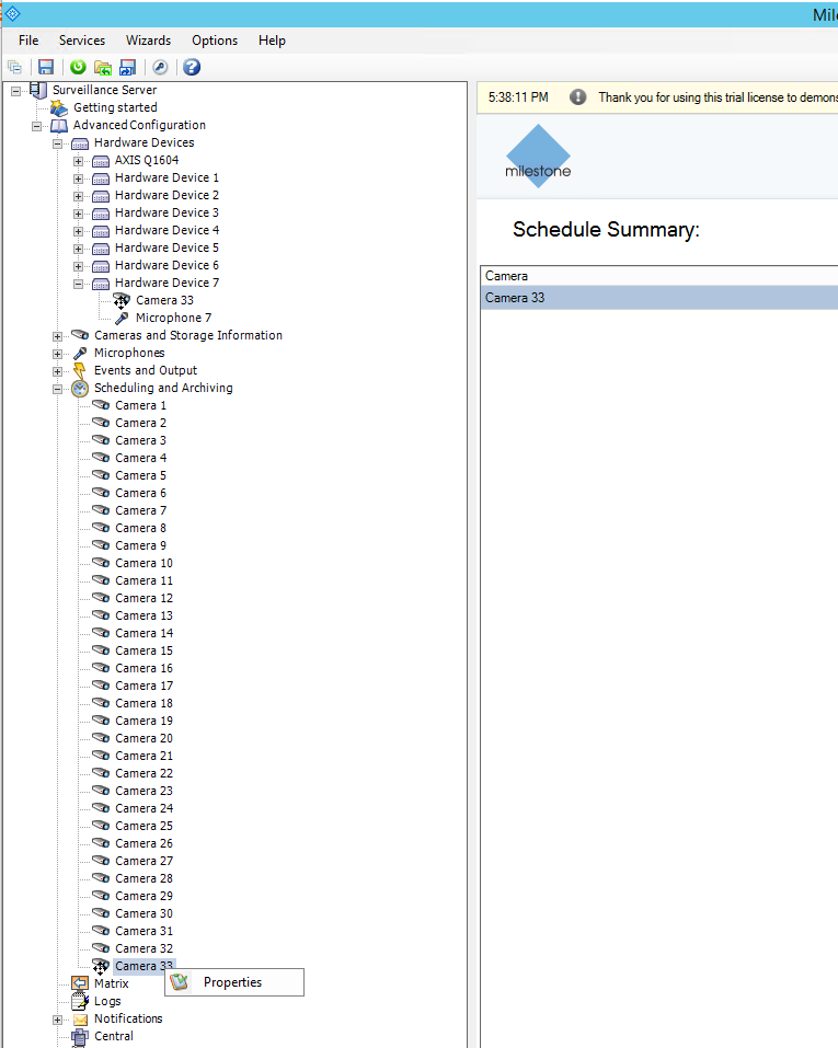 How to combine PTZ patrolling profiles into one Schedule Profile