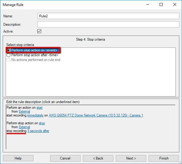 Recording Does Not Stop Despite Motion Stopped Xprotect Advanced Vms