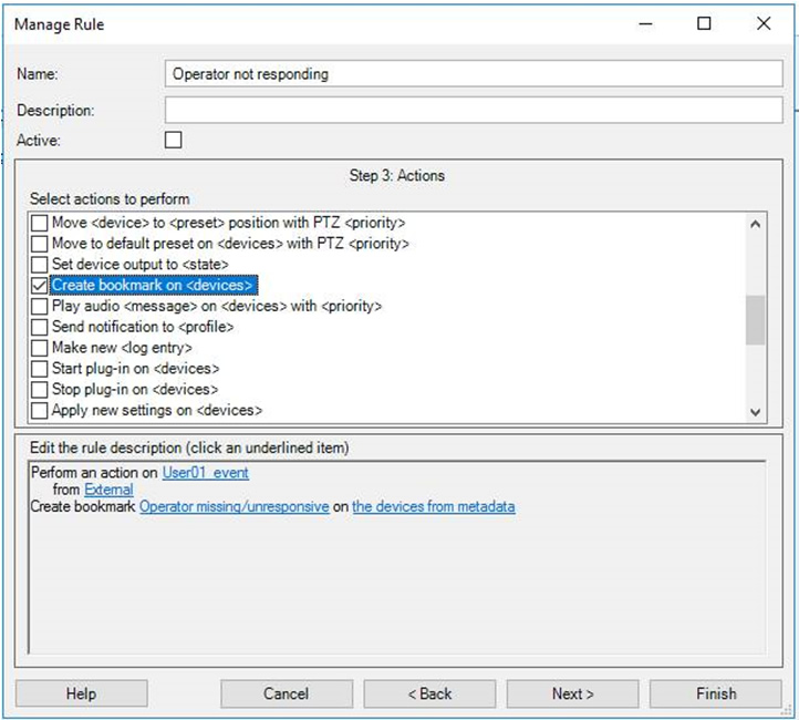 How to trigger an event which is based on another external event in the XProtect VMS