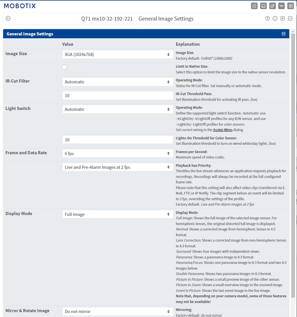 Mobotix Q71 — how to enable and use H.264 and H.265 codecs