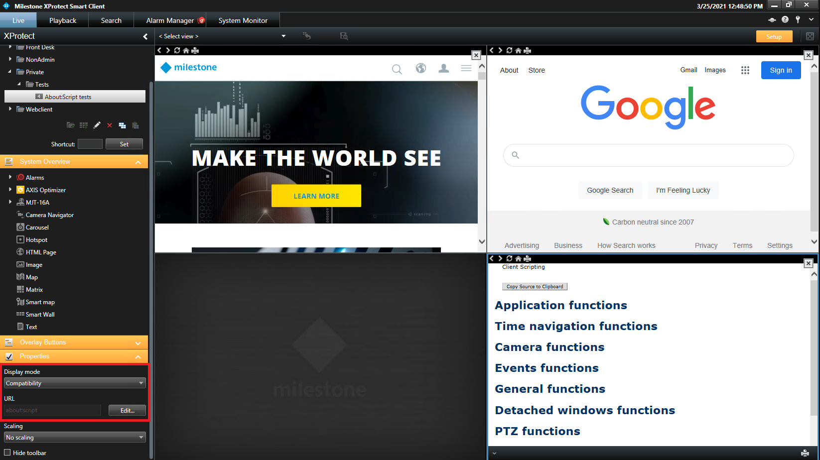 View a list of function calls for Smart Client scripting (how-to)