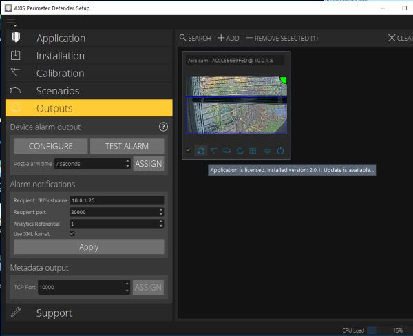 Integration with Axis Perimeter Defender